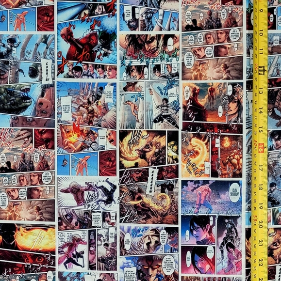 Other | Attack On Titan Anime Color Manga Comicstyle Fabric 1 Yard ...